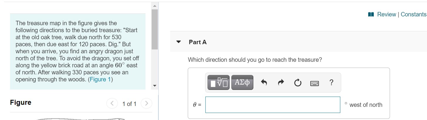 A Review Constants Part A The treasure map in the | Chegg.com