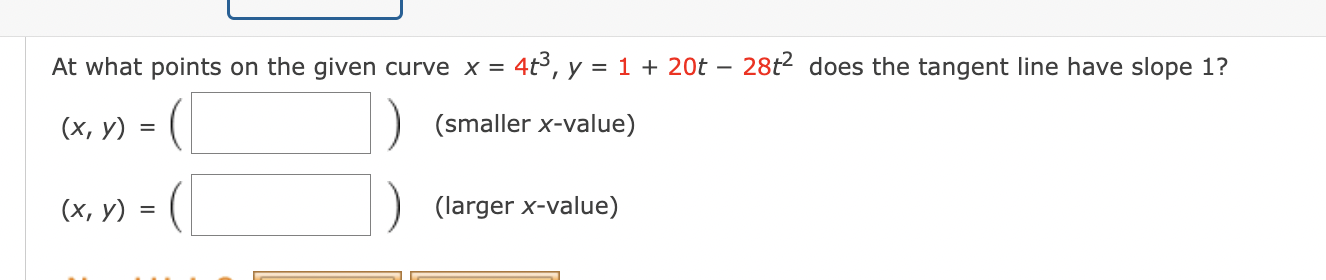 Solved At what points on the given curve x=4t3,y=1+20t-28t2 | Chegg.com