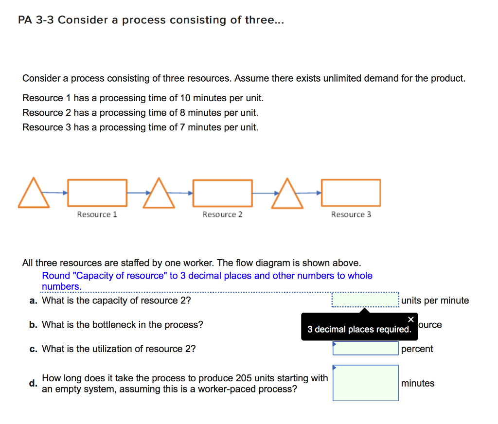 Solved PA 3-3 Consider a process consisting of three... | Chegg.com