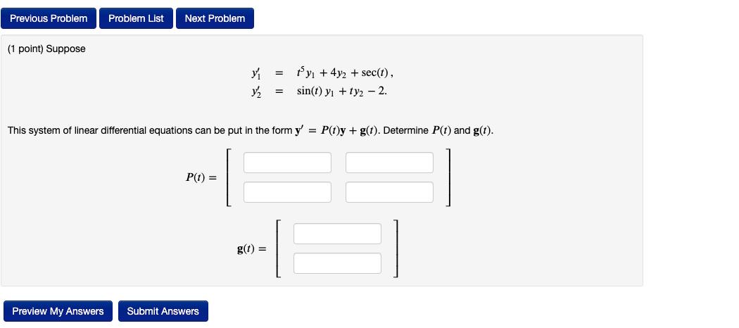 Solved (1 point) Suppose | Chegg.com