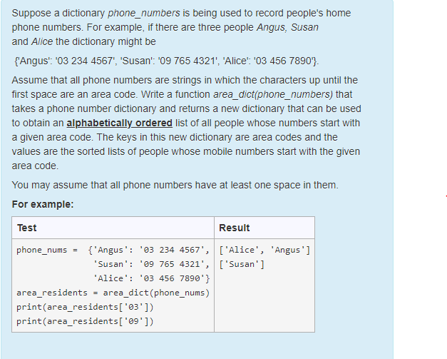 Solved Suppose a dictionary phone_numbers is being used to | Chegg.com