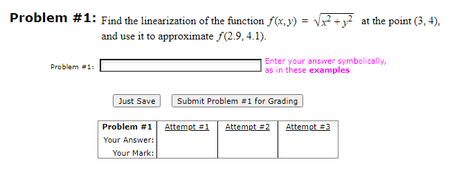 Solved Problem 1 Find The Linearization Of The Function 2282