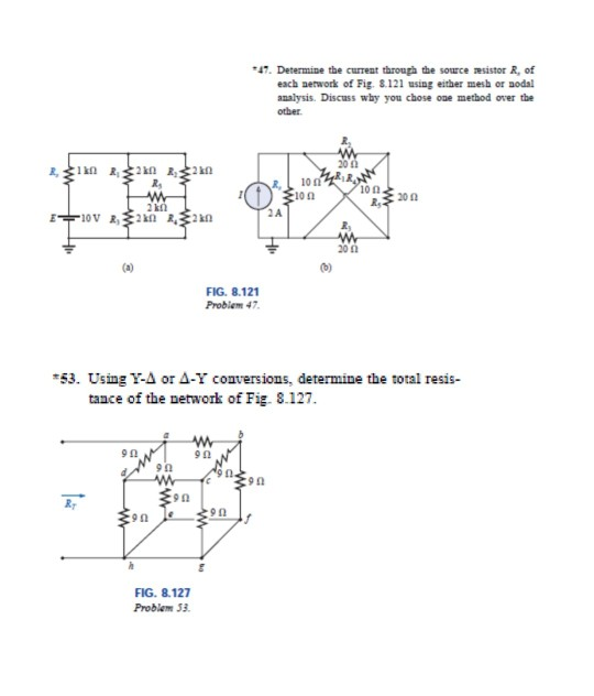 Solved *47. Determine the current through the source | Chegg.com