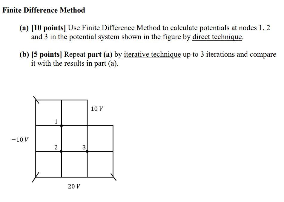 Solved Finite Difference Method (a) [10 points] Use Finite | Chegg.com