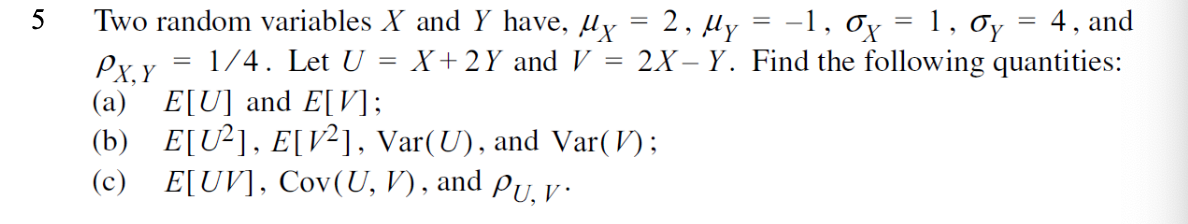Solved Two random variables X and Y have, | Chegg.com