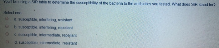 Solved You'll be using a SIR table to determine the | Chegg.com