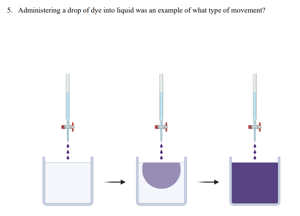 Solved 5. Administering a drop of dye into liquid was an | Chegg.com