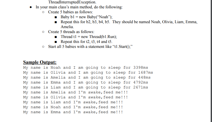 Solved C#: • Using System.Threading • Create a Baby class It | Chegg.com