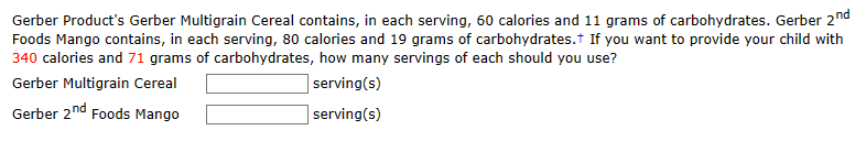 Solved nGerber Product's Gerber Multigrain Cereal contains, | Chegg.com