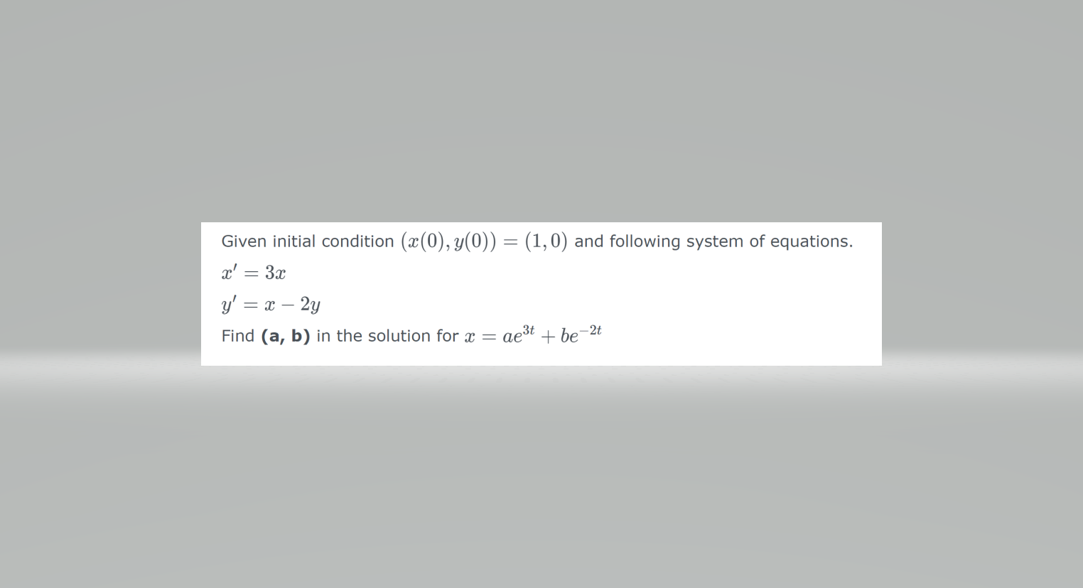 Solved Given initial condition (2(0), y(0)) = (1,0) and | Chegg.com