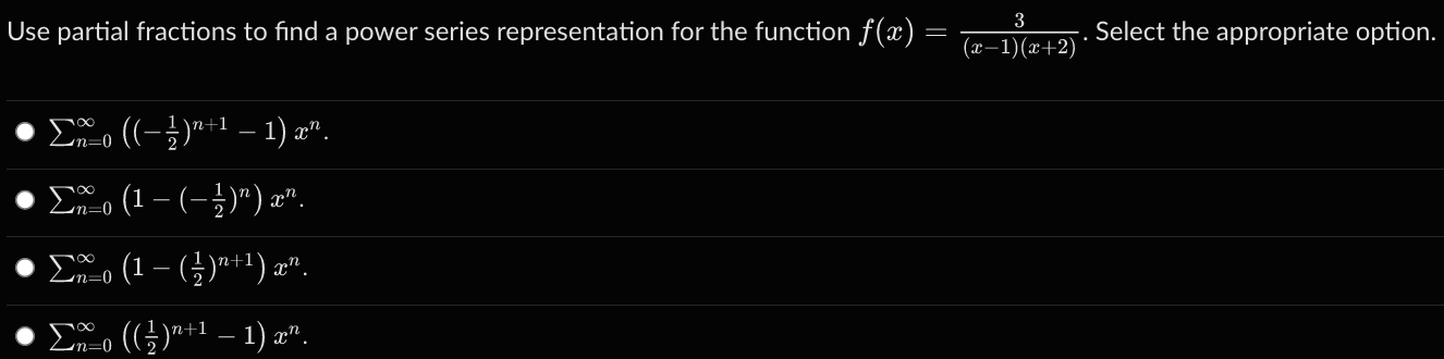 Solved Use partial fractions to find a power series | Chegg.com