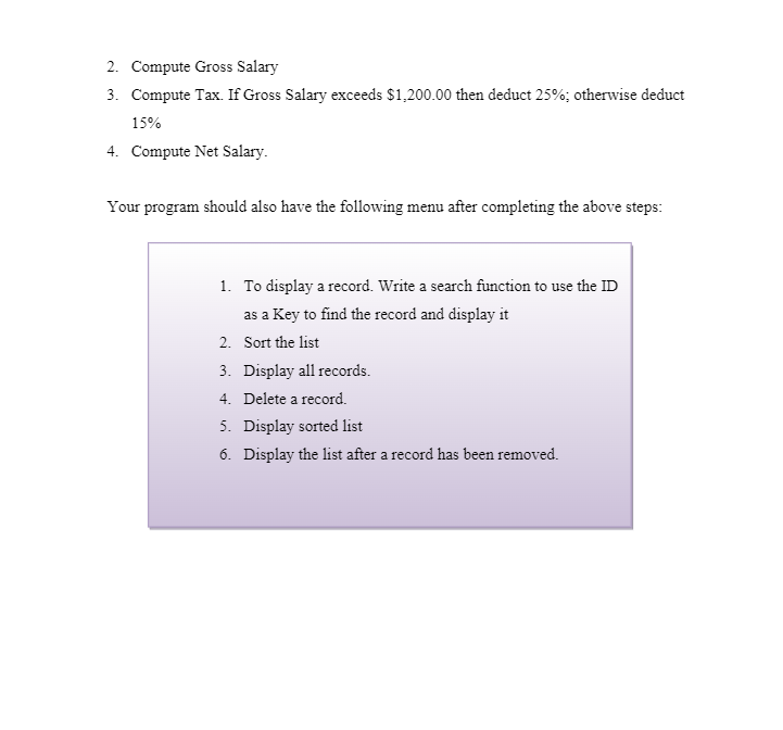 Solved Employees Record Implement this project using linked | Chegg.com