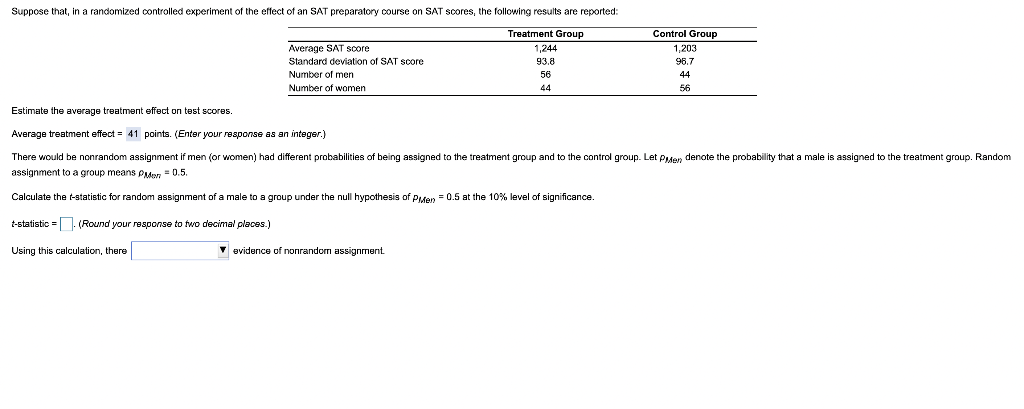 Solved Suppose that, in a randomized controlled experiment | Chegg.com