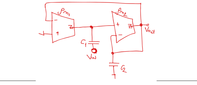 Solved The following filter circuita) Find the Vout/Vin | Chegg.com