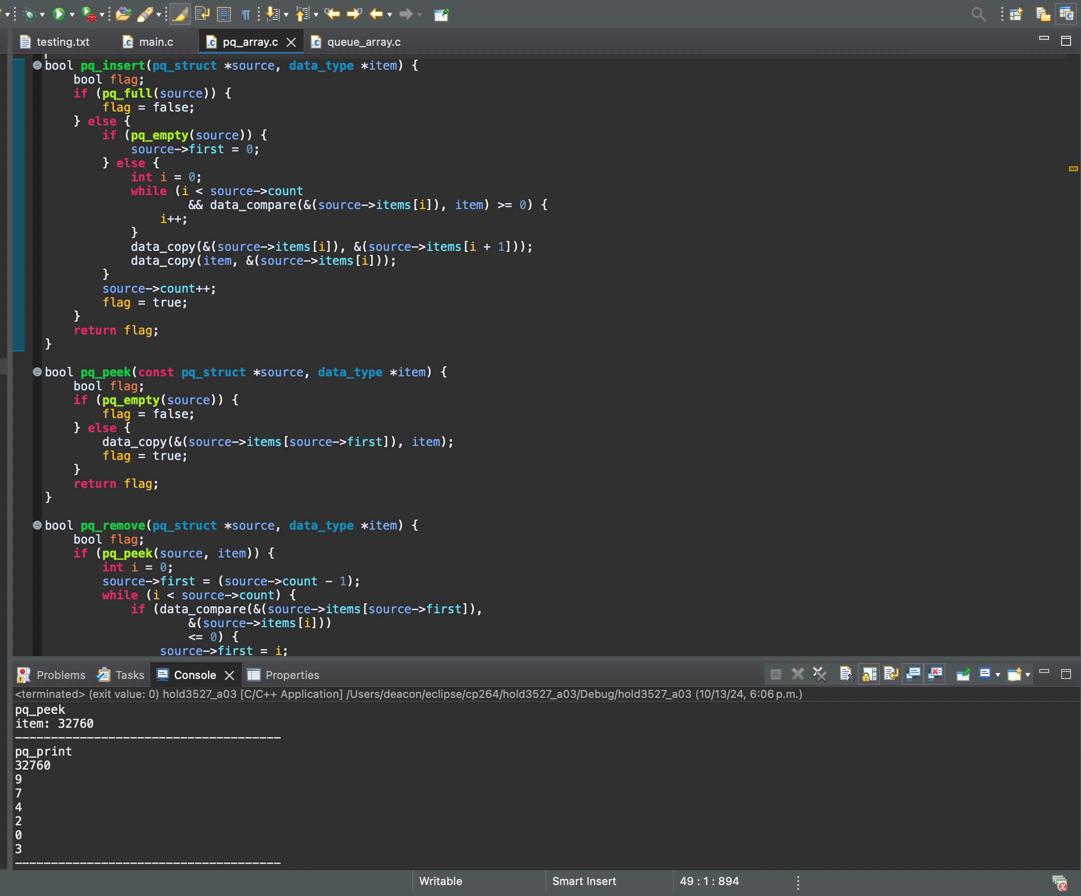Solved I'm trying to make an insert function for a priority | Chegg.com