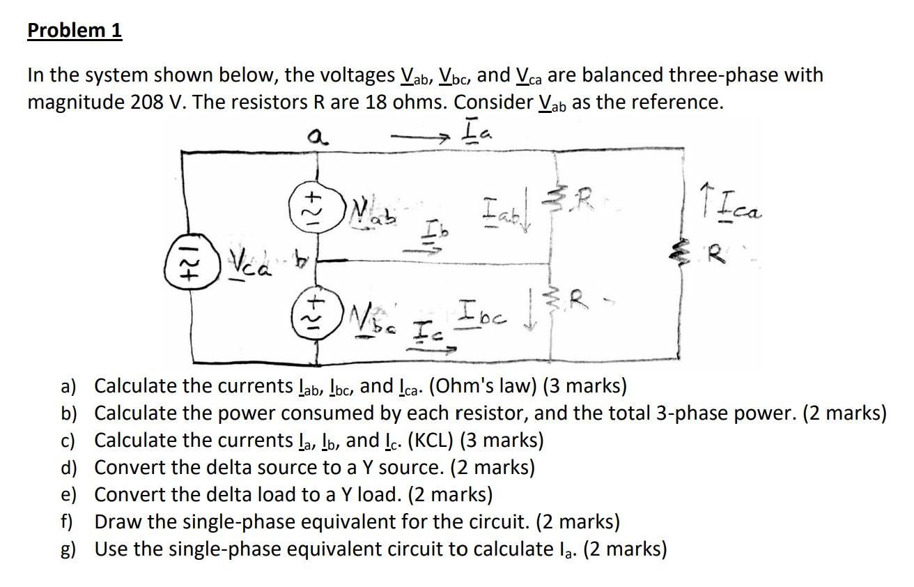 Solved In the system shown below, the voltages Vab,Vbc, and | Chegg.com