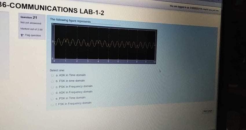 Solved 36-COMMUNICATIONS LAB-1-2 You are beinas 11002020116 | Chegg.com