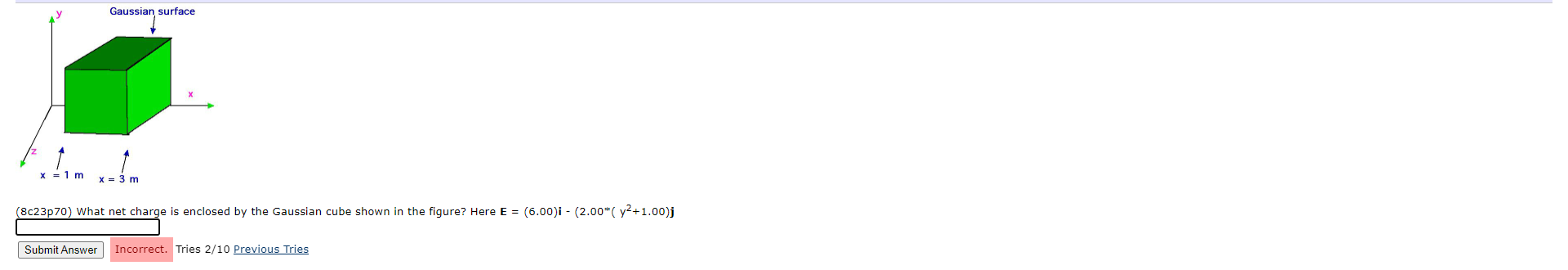 Solved (8c23p70) What net charge is enclosed by the Gaussian | Chegg.com