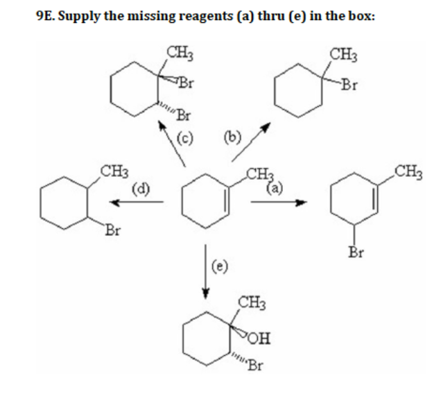 Solved Match the letters : 1. Br2/H20 : 2. HBr/ Peroxide | Chegg.com