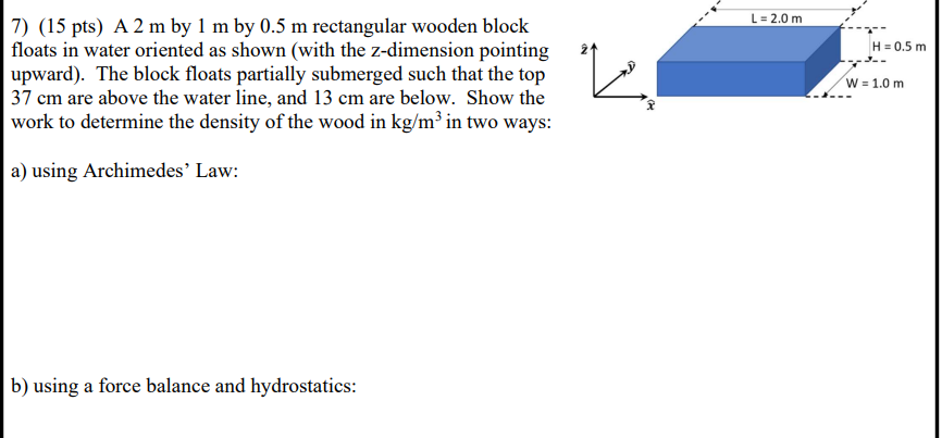 Solved 7) ( 15 ﻿pts\( ) \mathrm{A} 2 \mathrm{~m} \) ﻿by 1 ﻿m | Chegg.com