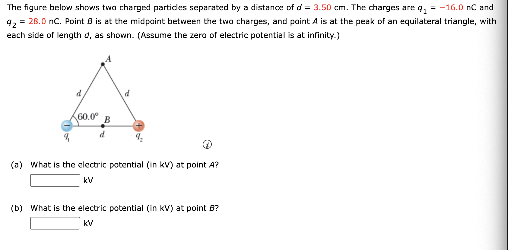 Solved The figure below shows two charged particles | Chegg.com