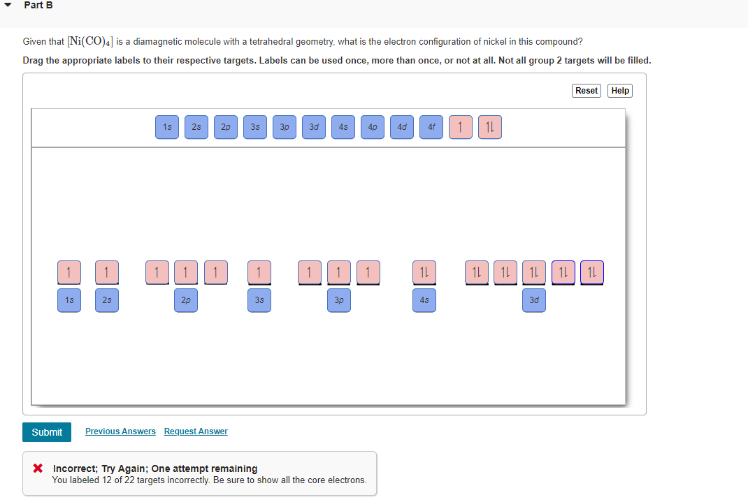 Solved Part B Given that Ni(CO)4] is a diamagnetic molecule | Chegg.com
