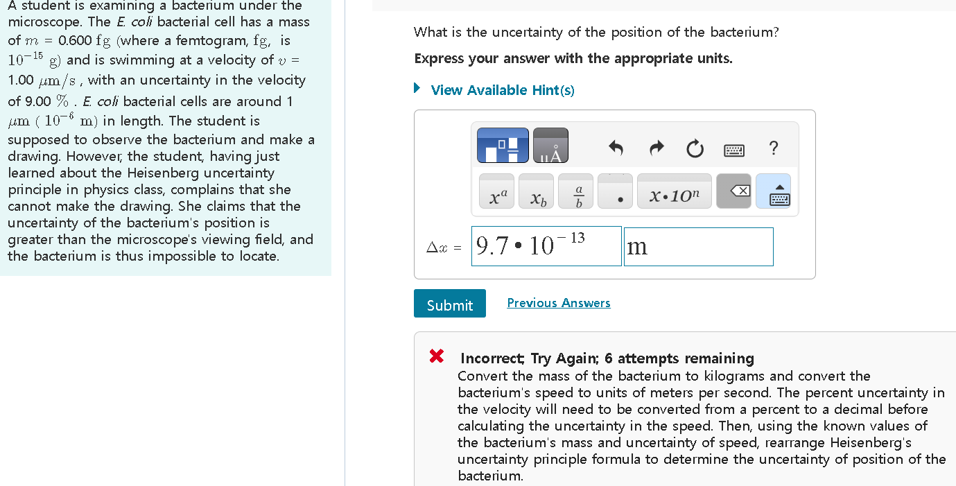 Solved A student is examining a bacterium under the | Chegg.com