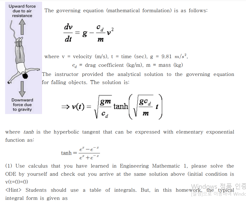 Solved Upward force due to air resistance The governing | Chegg.com