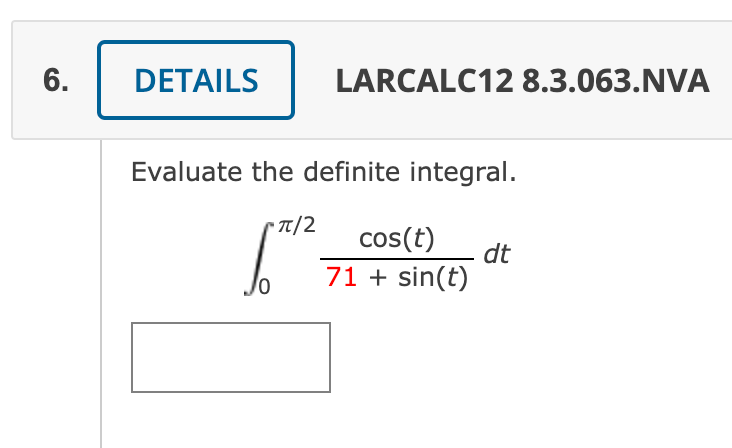 Solved Evaluate the definite integral. | Chegg.com