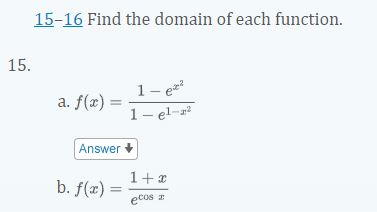 Solved 15-16 ﻿Find the domain of each | Chegg.com