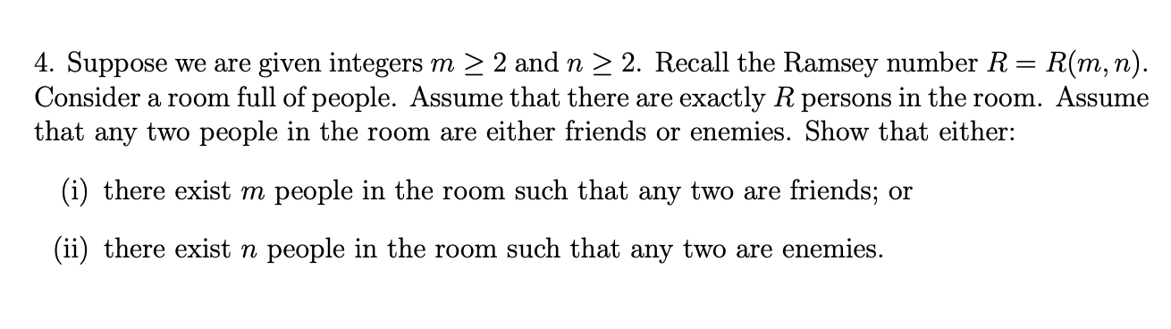 Solved 4. Suppose we are given integers m≥2 and n≥2. Recall | Chegg.com