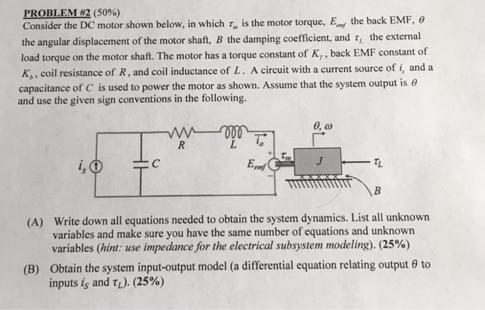 Solved Consider the DC motor shown below, in which tau_m is | Chegg.com