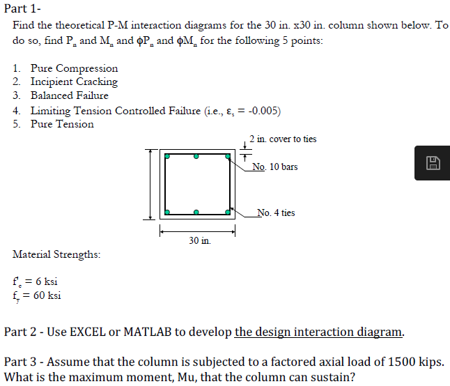 Part 1 Find the theoretical P-M interaction diagrams | Chegg.com