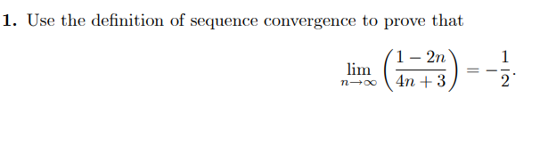 Solved Use the definition of sequence convergence to prove | Chegg.com