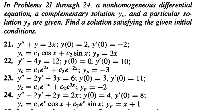 Solved In Problems 21 through 24 , a nonhomogeneous | Chegg.com