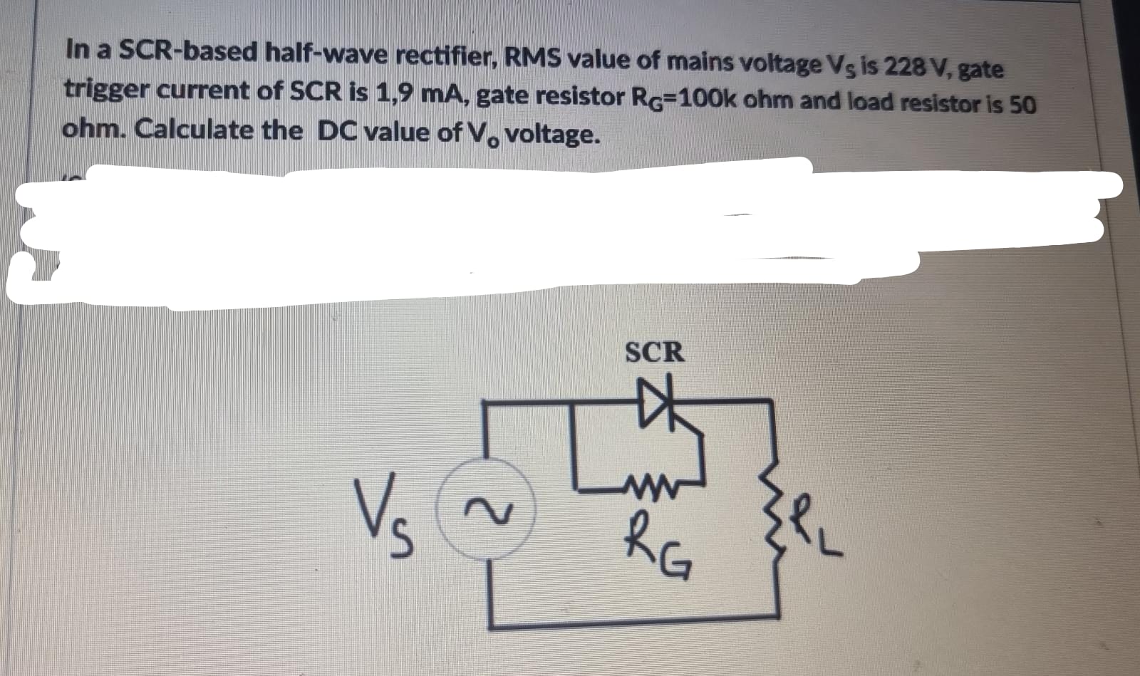 Solved In a SCR-based half-wave rectifier, RMS value of | Chegg.com