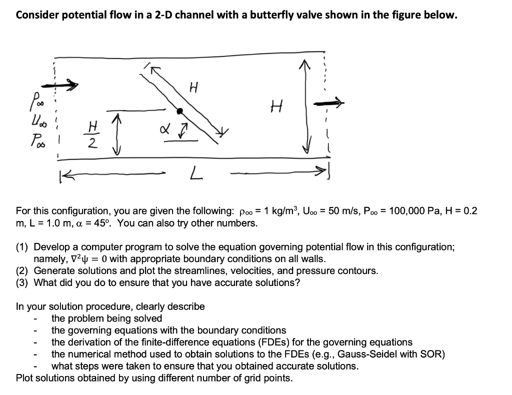 Consider potential flow in a 2-D channel with a | Chegg.com