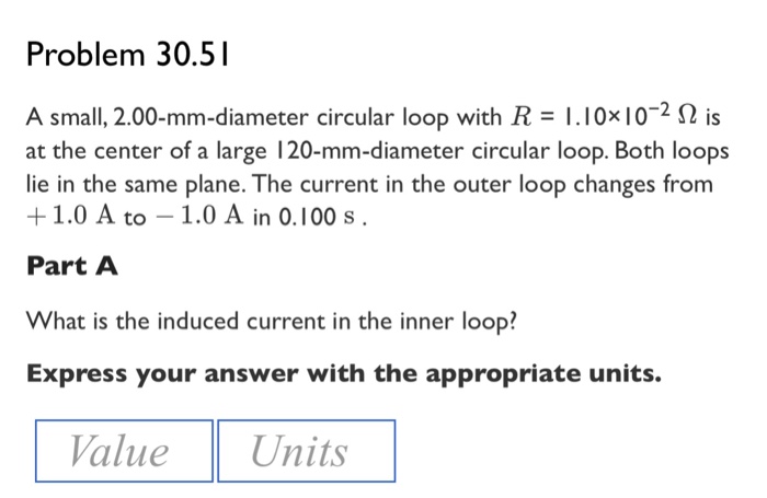 Solved A small, 2.00-mm-diameter circular loop with R =1.10 | Chegg.com