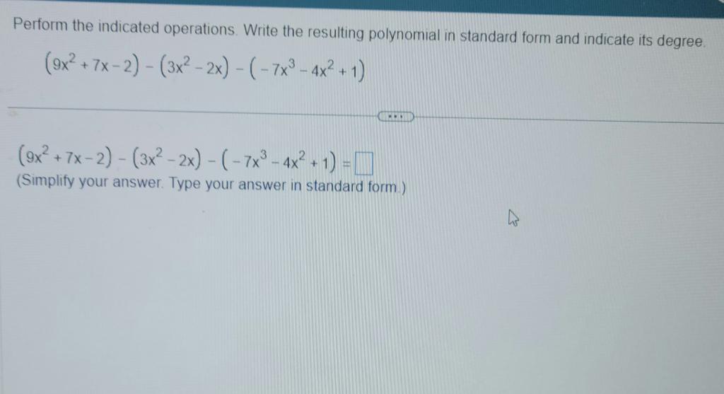 Solved Perform the indicated operations. Write the resulting | Chegg.com