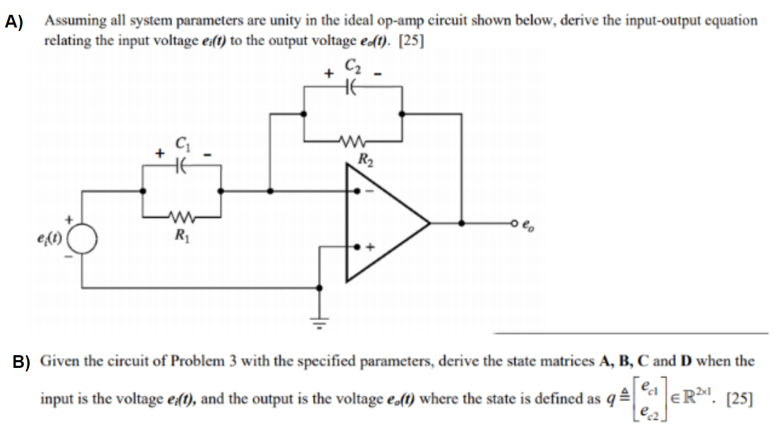 Solved Assuming all system parameters are unity in the ideal | Chegg.com