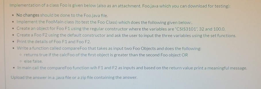 Solved public class Foo { private String sFoot: private int | Chegg.com