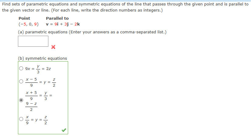 Solved ind sets of parametric equations and symmetric | Chegg.com