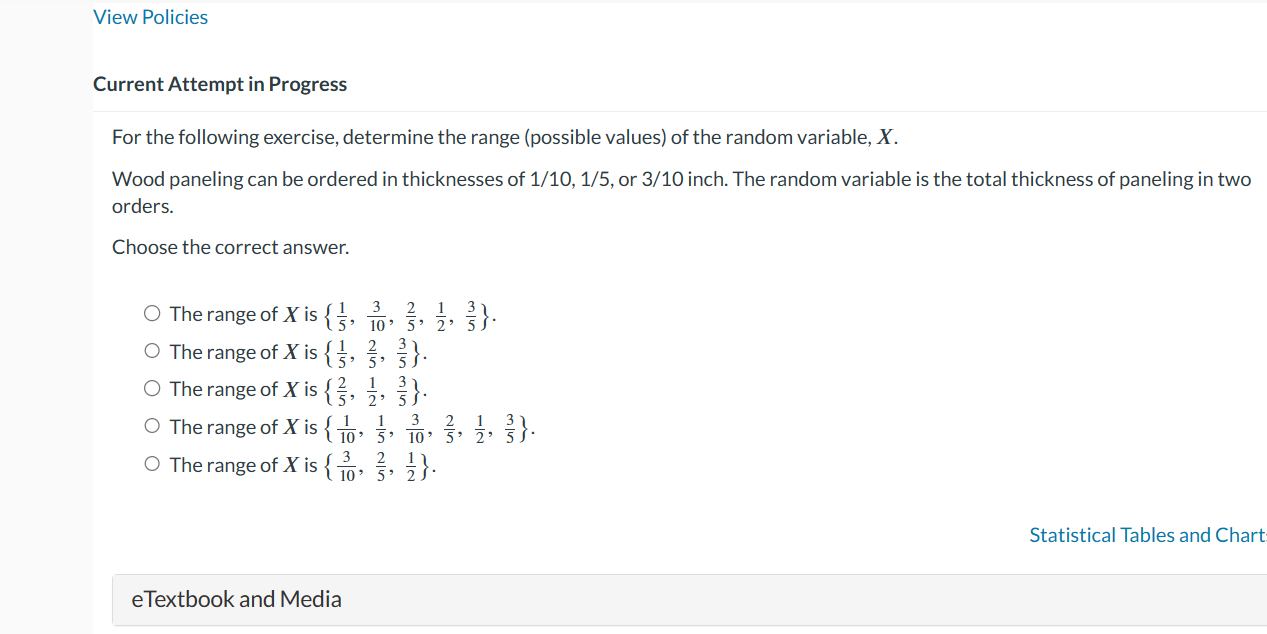 Solved For the following exercise, determine the range | Chegg.com
