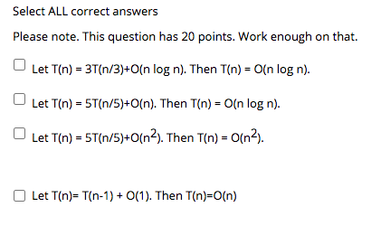 Solved Select ALL correct answers Please note. This question | Chegg.com