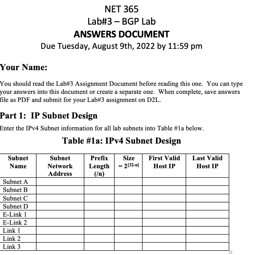Solved Your Name You Should Read The Lab3 Assignment 