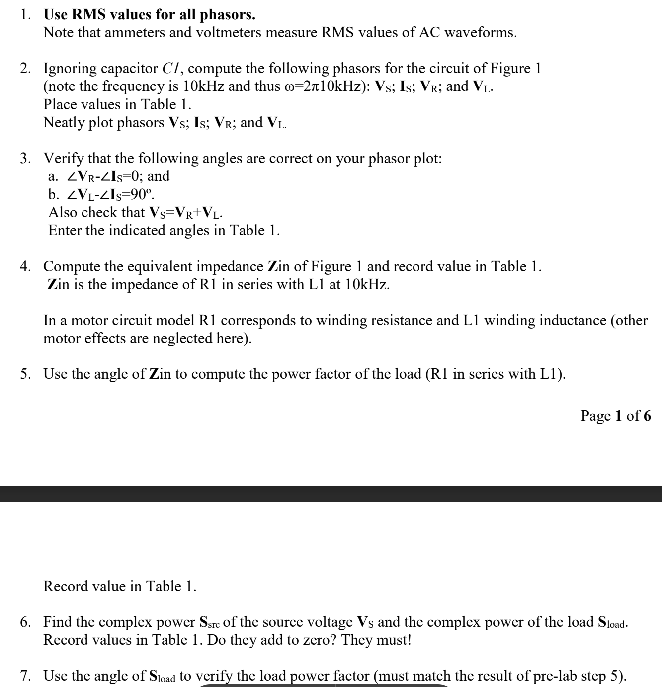 Solved 1. Use RMS values for all phasors. Note that ammeters | Chegg.com