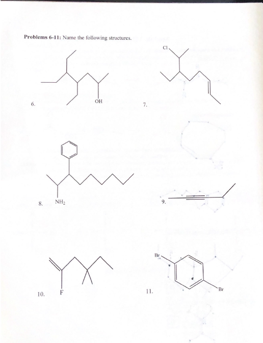 Solved Problems 6-11: Name the following structures. Sy OH | Chegg.com