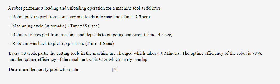 Solved A robot performs a loading and unloading operation | Chegg.com