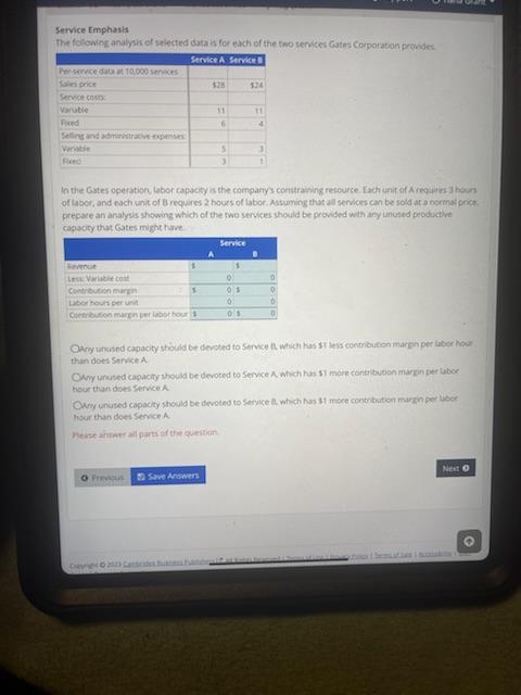 Solved Service Emphasis the fotowint anaveis of selectid | Chegg.com