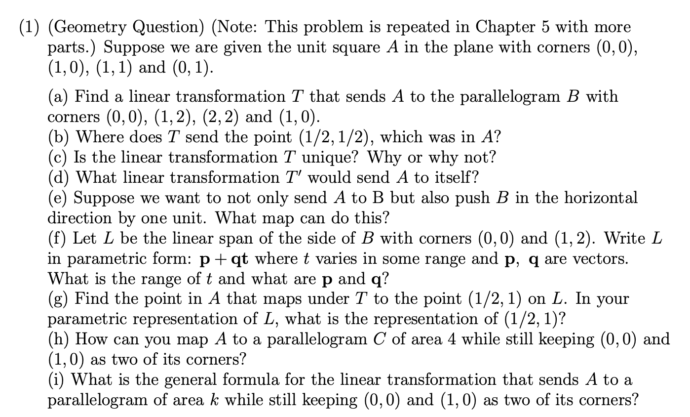Solved (1) (Geometry Question) (Note: This problem is | Chegg.com